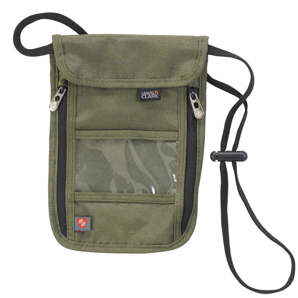 RFID Neck Stash Pouch Travel Holder Passport Id Wallet Bag Lewis N Cla ...