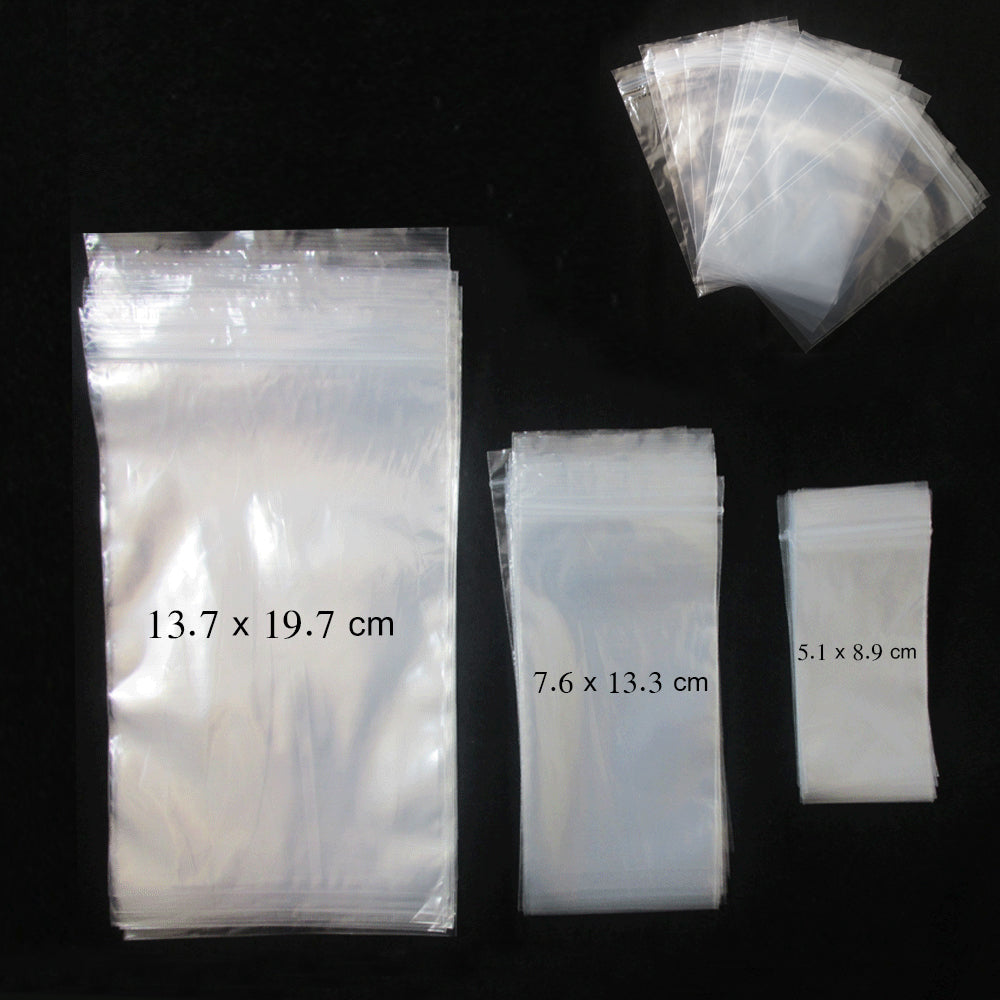 600 Clear Baggies Reclosable Zipper Lock Plastic Bags Poly Jewelry Ass ...