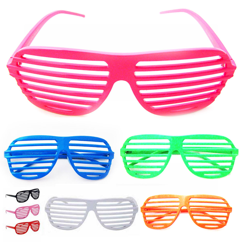 Novelty Sunglasses Shutter Neon Color Shades Vintage Party Retro Fashi ...