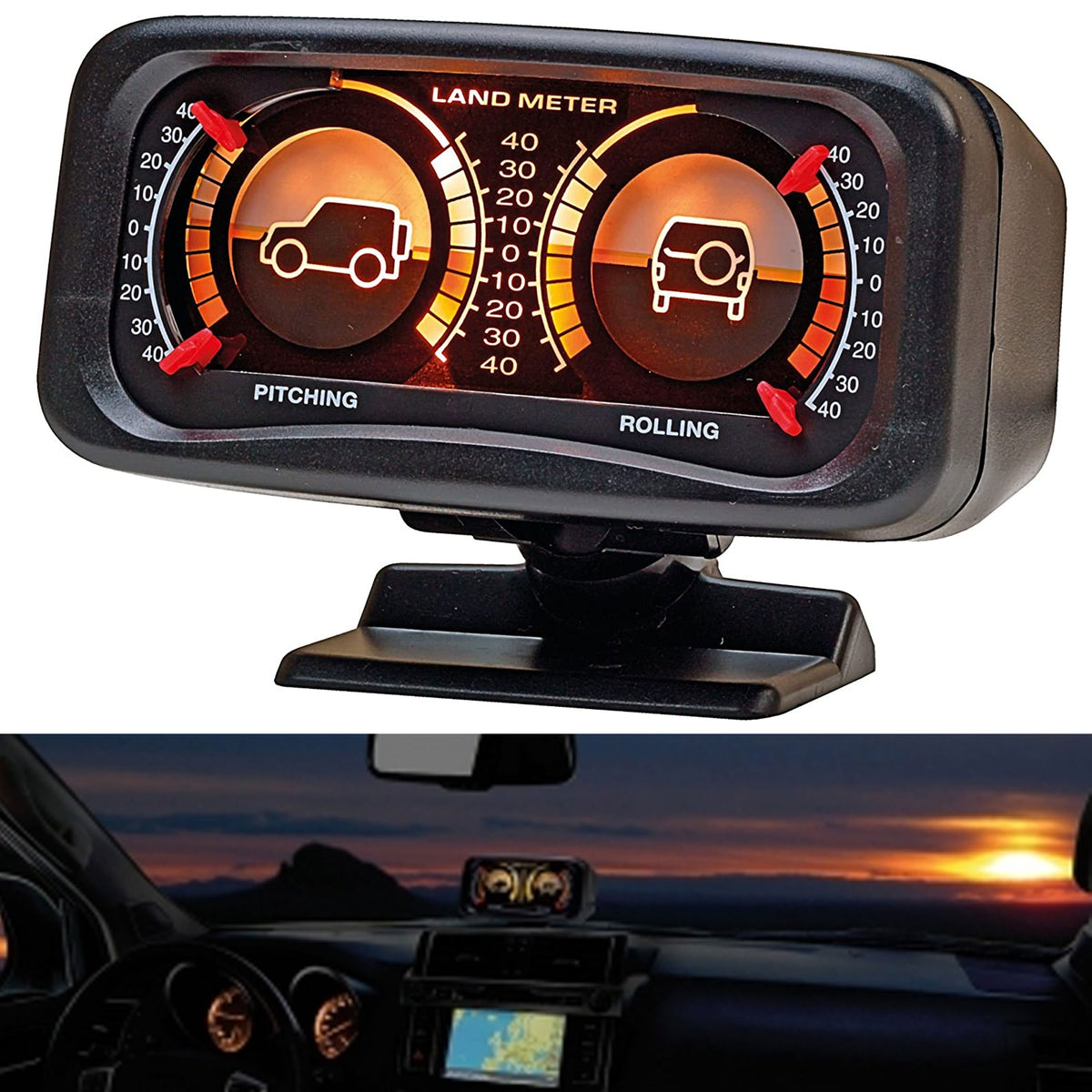 Off-Road Car Inclinometer Gauge Tilt Indicator Angle Level Slope Meter ...