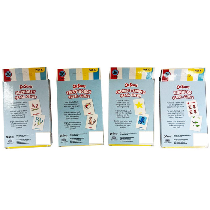 Learning Flash Cards Dr. Seuss Set - ABC, Numbers, Colors & Shapes For ...