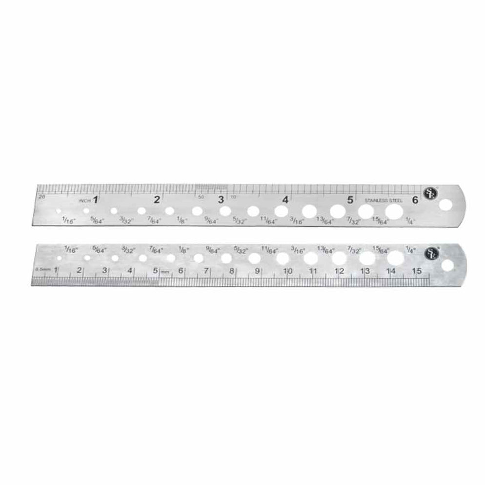 1 Stainless Steel 6" Sae Metric Machinist Ruler Rule Drill Gauge 1/16 ...
