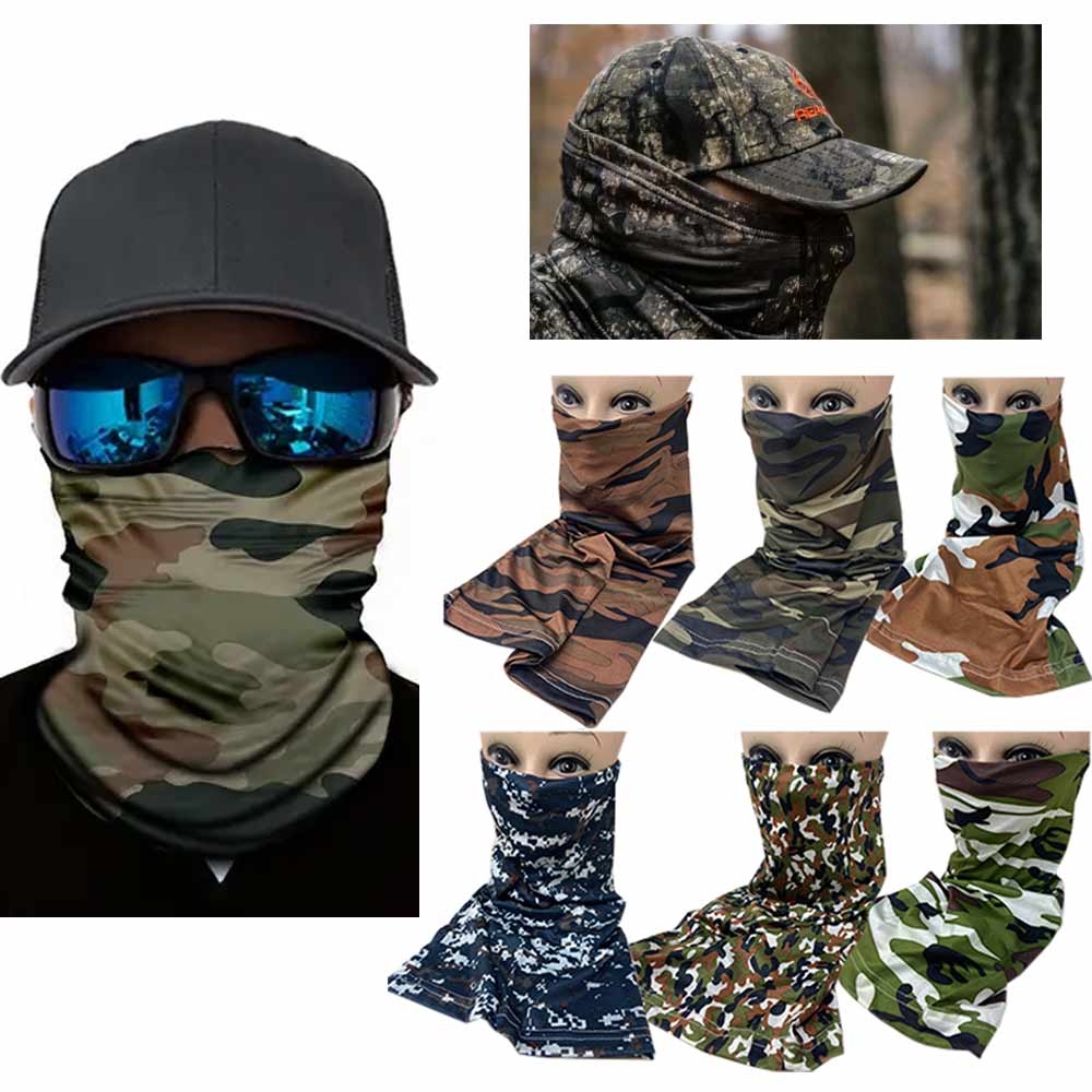 2 Pc Camo Cooling Neck Gaiter Face Scarf Sun Shield Balaclava Bandana ...