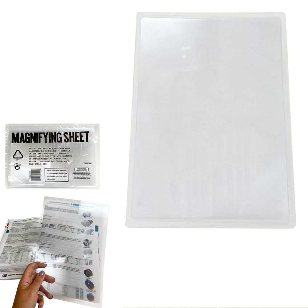 Magnifier Lens Full Page Magnifying Sheet 2X Reading Books Glass Visio ...