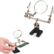 Adjustable Helping Hand Soldering Stand Glass Lens 2.5X Magnifier Alli ...
