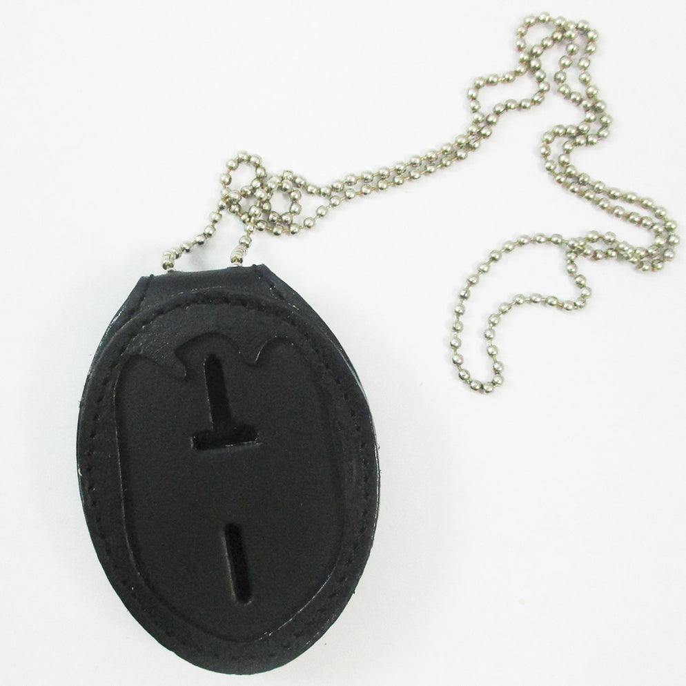 Leather Badge Neck Chain Belt Clip Holder Police Detective Law Enforce ...