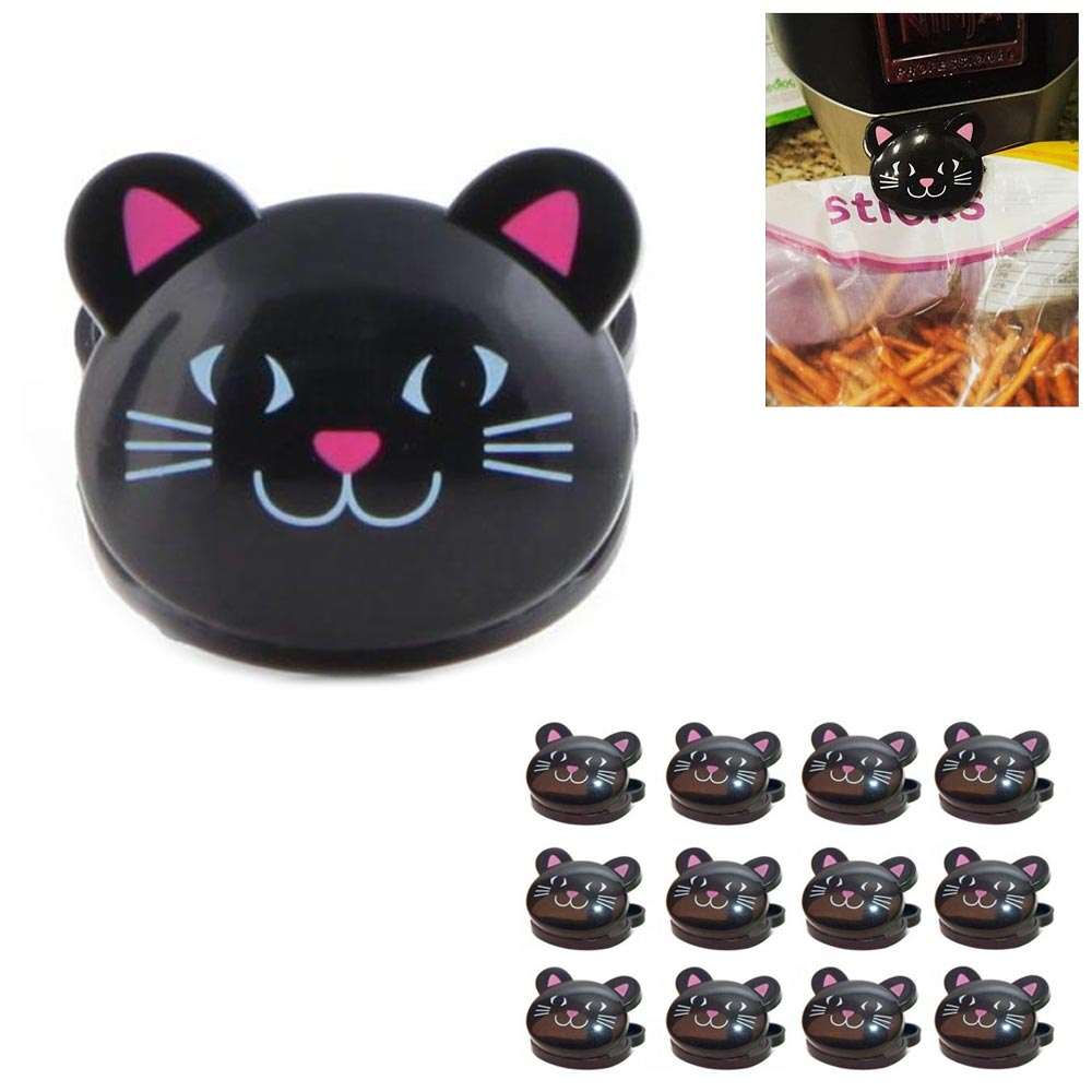 12 Kikkerland Cat Chip Bag Clips Sealing Food Snacks Seal Tight Kitche ...
