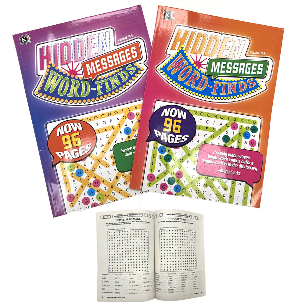 6 X Crossword Puzzle Word-Finds Hidden Message Word Find Book Pages Le ...