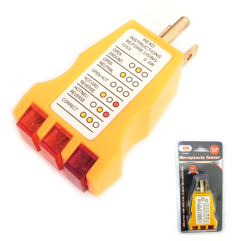 1 Electrical Receptacle Tester AC Outlet Plug 3 Prong Circuit Analyzer ...