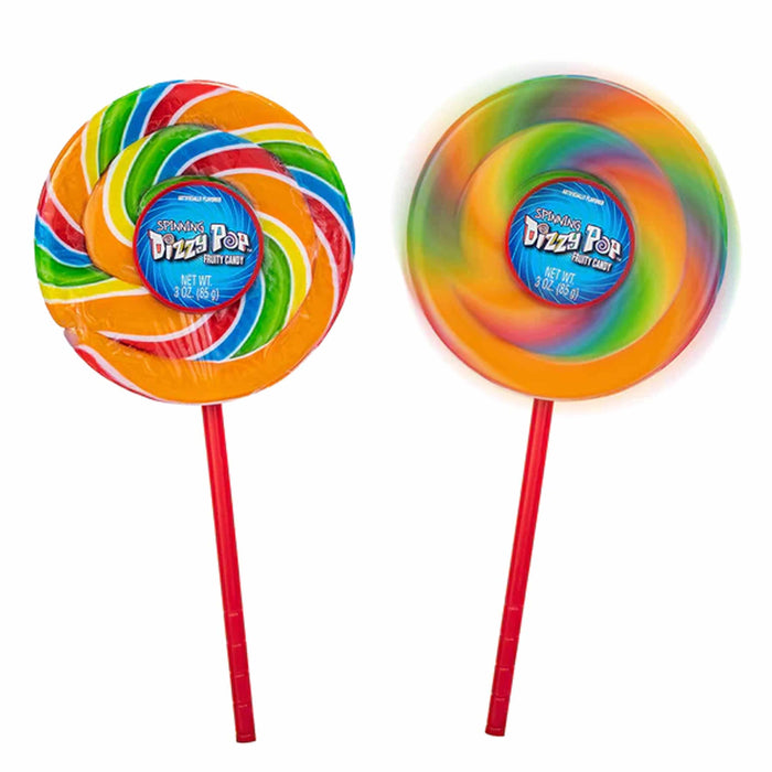 12 Pc Rainbow Swirl Lollipops Spinning Dizzy Pop Spiral Sucker Fruit T ...