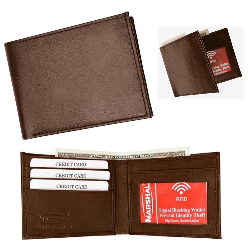 1 RFID Blocking Men Leather Bifold Wallet Removable ID Card Passcase C ...