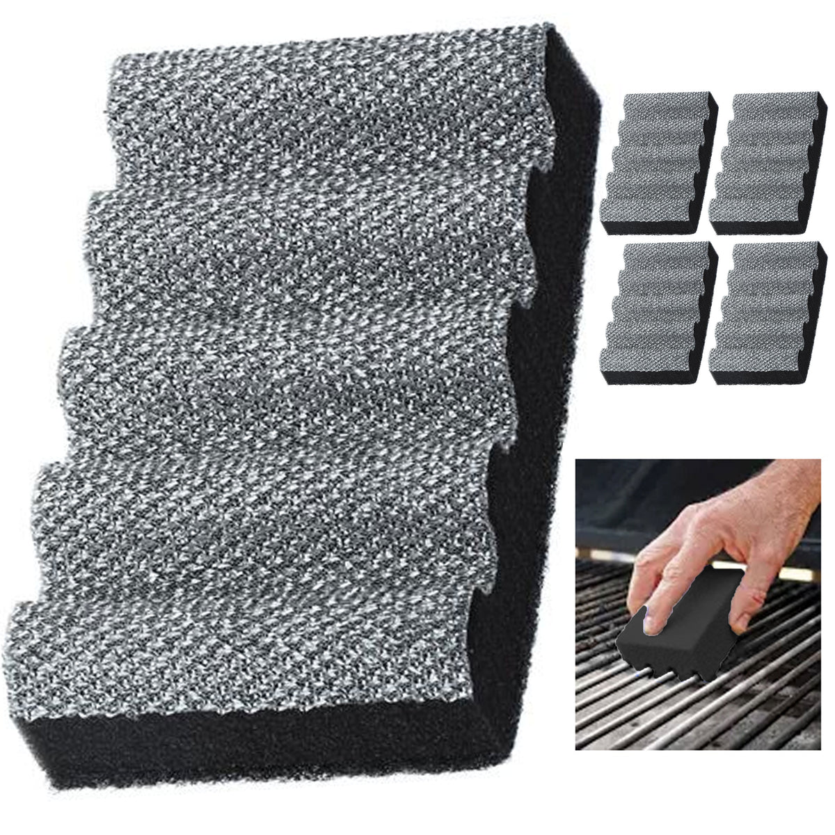 5 Restaurant Grade Griddle Cleaning Pads Sponge Scouring Metal Grill H ...