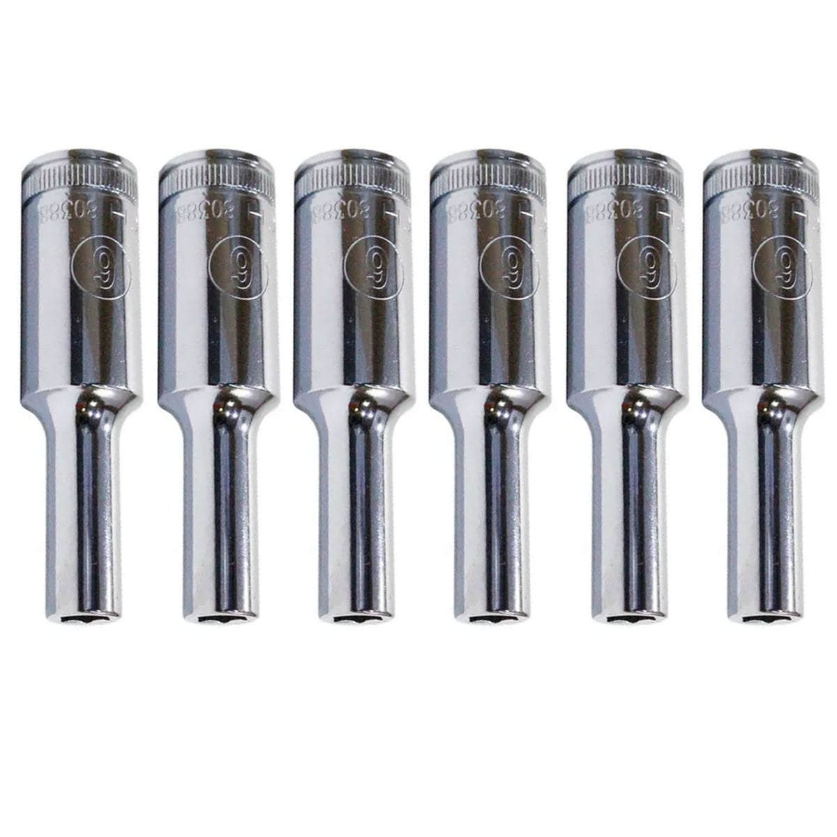 6 Pc Deep Well Metric Socket 6 Point 3/8'' Drive 6MM Chrome Ratcheting ...