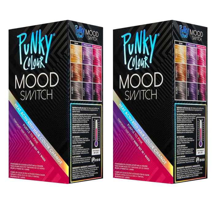 2 Pks Color Change Hair Dye Punky Colour Mood Switch Purple to Pink Te ...