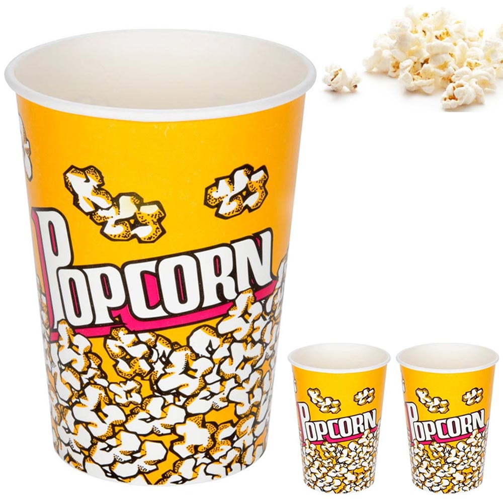 2 Pc Retro Style Novelty Popcorn Tub Container Party Movie Night Plast ...
