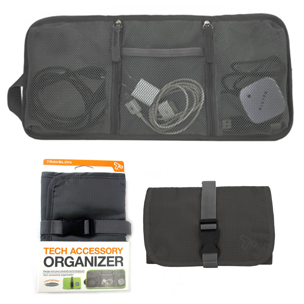 Travelon Tech Accessory Organizer Charger Cord Electronics Gadget Bag ...