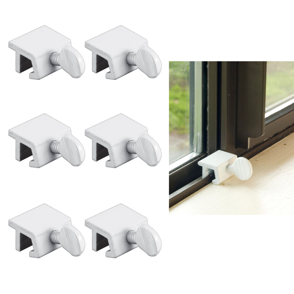 6 X Sliding Window Locks Easy Installation High Security Lock Thumbscr ...