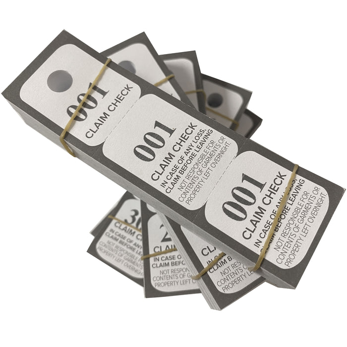 1000 Coat Claim Check Tickets 3 Part Paper Perforated Number Tags Hang ...