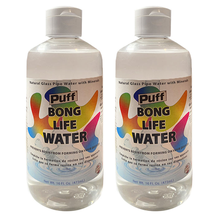 2 Bong Life Purified Water W/ Minerals 16oz Solution Clean Bubbler Pip ...