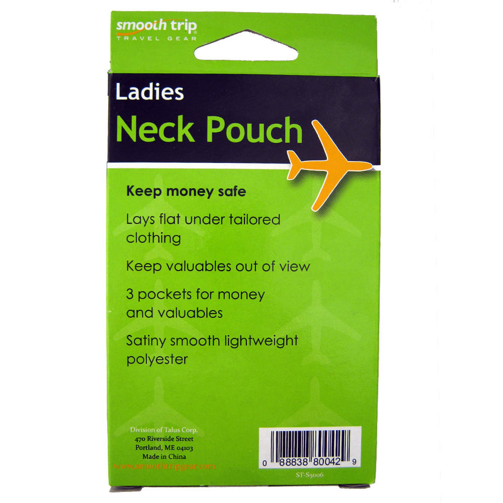 New Travel Neck Pouch Money Safe Flat Money Passport Hidden Secret Poc ...