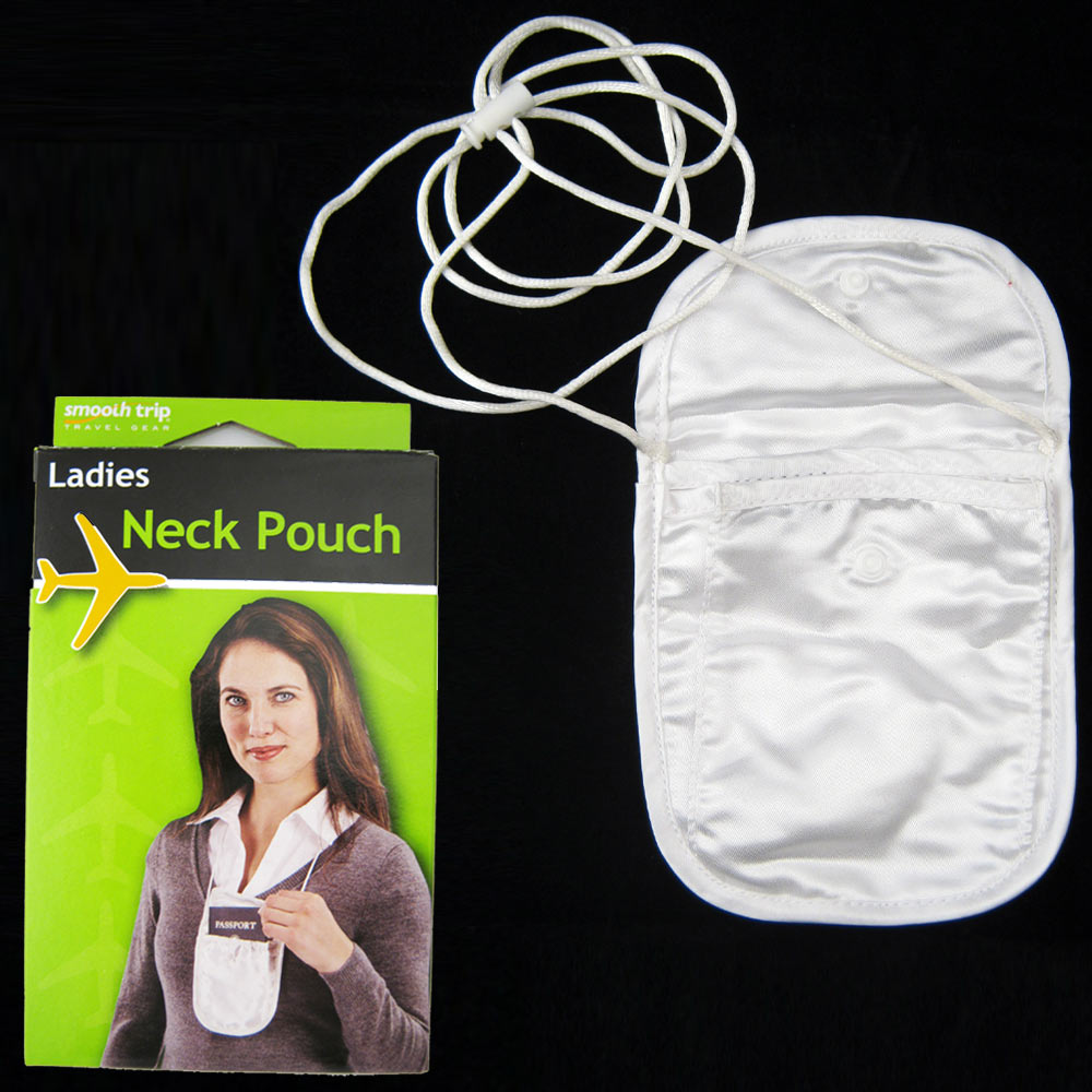 New Travel Neck Pouch Money Safe Flat Money Passport Hidden Secret Poc ...