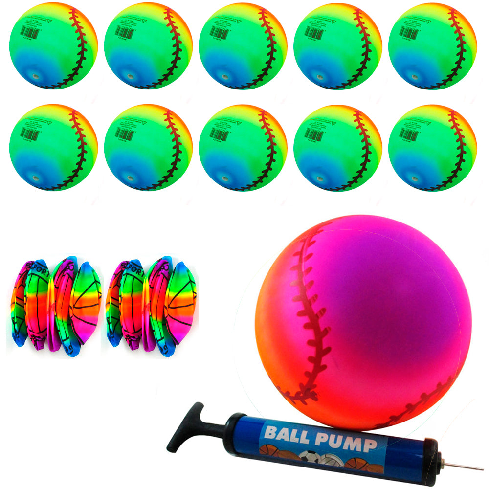 12 Rainbow Ball Inflatable PVC Play Soccer Volleyball Beach Pool Birth ...
