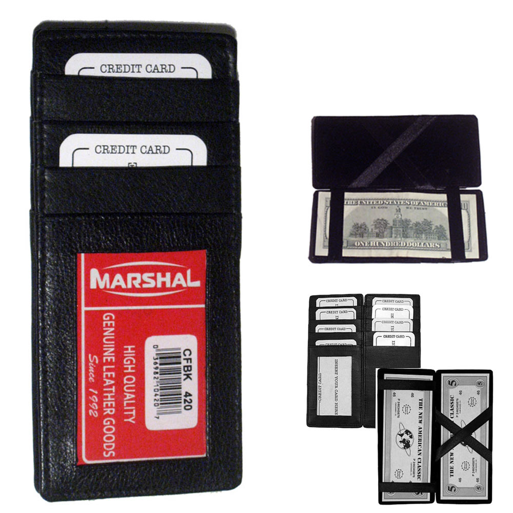 Genuine Leather Trick Wallet Bifold Card Money Holder Minimalistic Fas ...