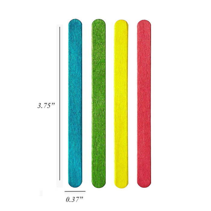 200 Colored Wooden Popsicle Sticks Assorted Colors Craft Sticks School ...