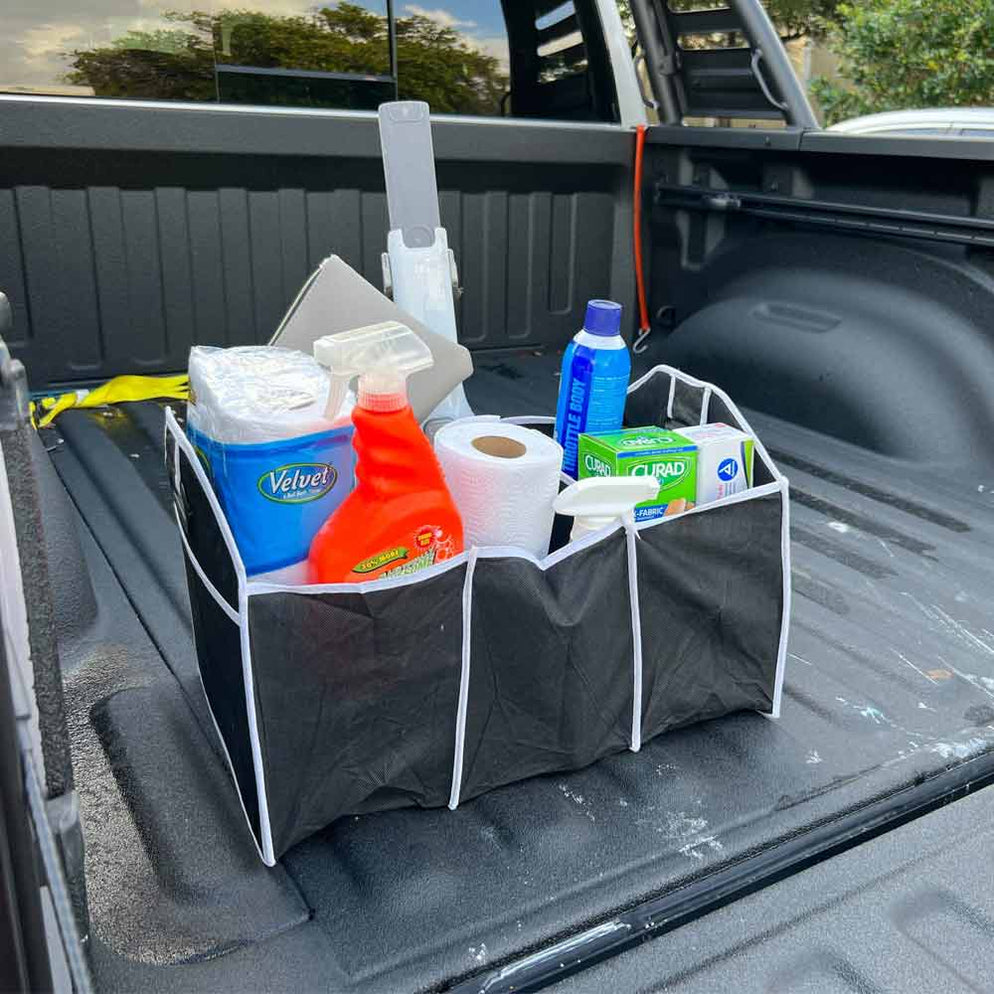 Collapsible Car Trunk Organizer SUV Storage Bin Non-Slip 3 Compartment ...
