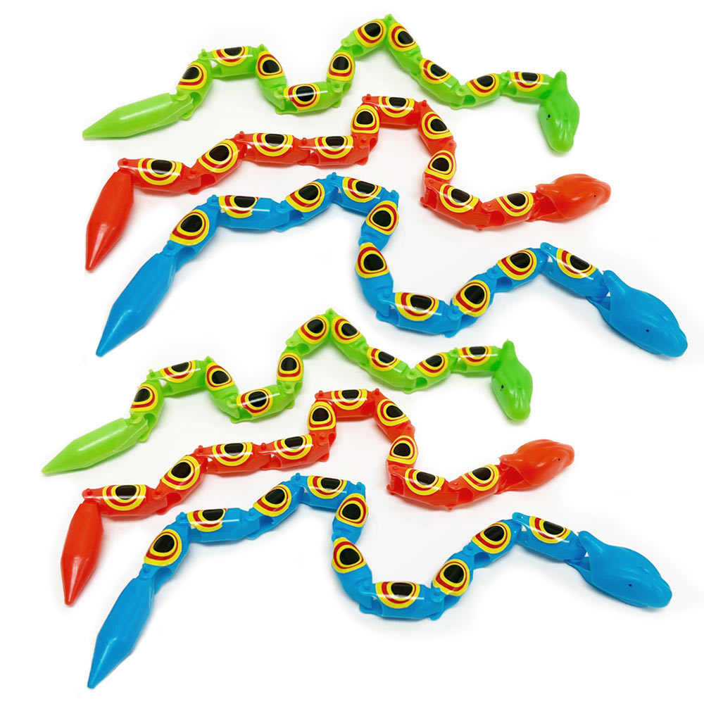 6 Pack Wiggly Jointed Snakes 13.5" Long Movable Pieces Party Favor Wig ...