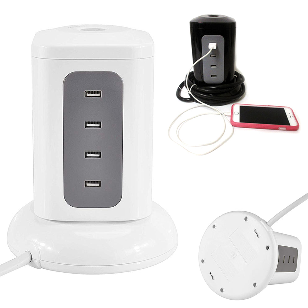 10 USB Port Tower Outlet Smart Charging Surge Protector Power Strip Un ...