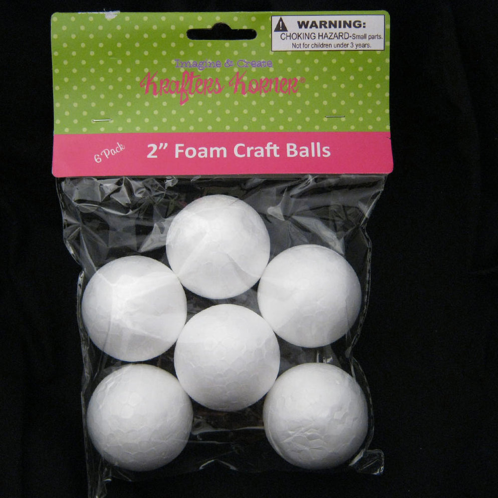 12 Foam Polystyrene Art Crafts White Balls Project 2" 2 1/2" 3 ...
