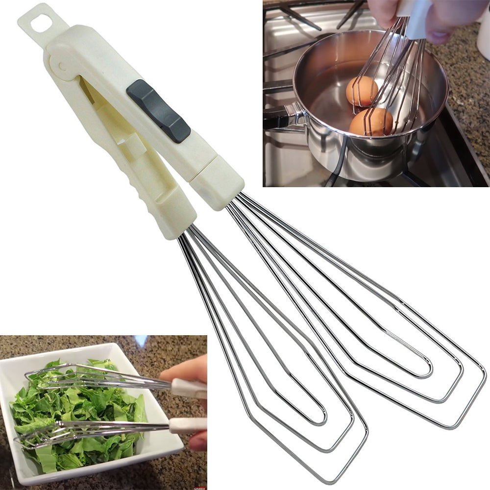 Wonder Mixer Multi Purpose Metal Tongs Spatula Whisk Kitchen Grill Sal ...