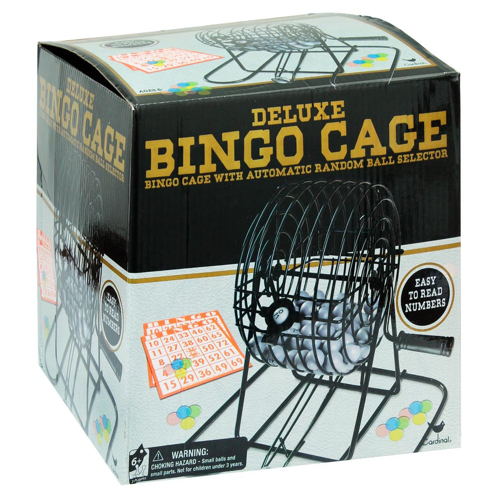 Deluxe Bingo Game Set Kit Cage Box Board Balls Cards Marker Family Fun ...