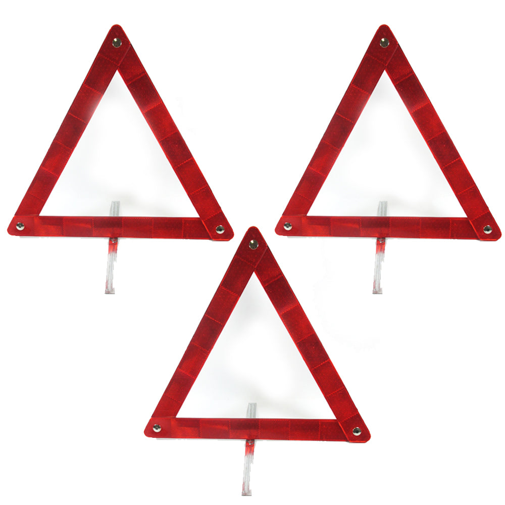 3 x Reflective Road Sign Triangle Emergency Parking Car Safety Warning ...