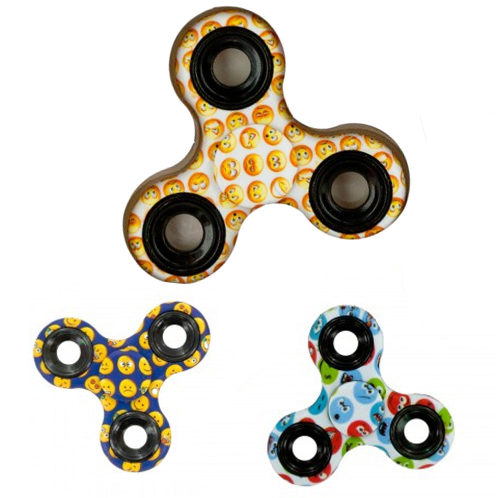 SET 3 Fidget Hand Spinner EMOJI STYLE Fidgit Spinner Hand Tri Spinner ...
