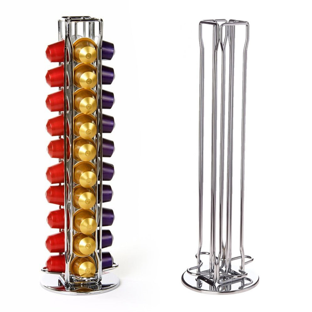 Nespresso Capsules Holder Pod Organizer Carousel Holds 40 Pods Stainle ...