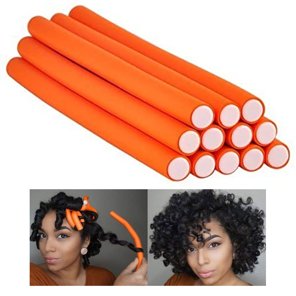 12 Pc Flexible Curl Hair Rollers Perm Rods Flexi Curlers