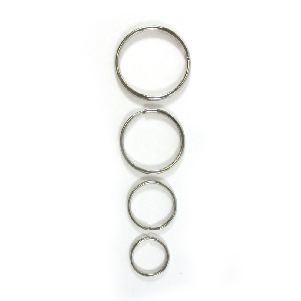 72 Pc Key Rings Assorted Keyring Sizes Split Nickel Plated Tempered St ...