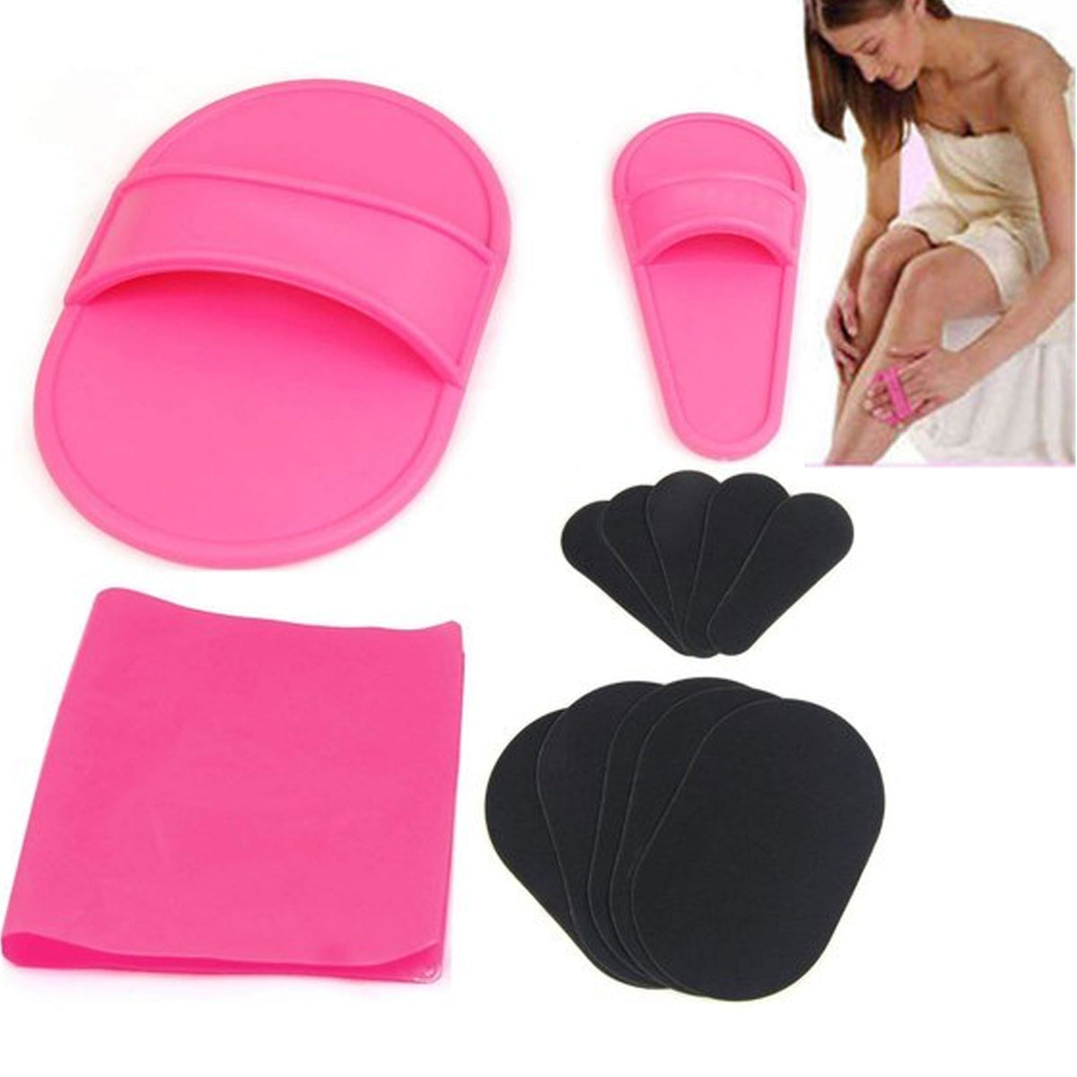Hair Removal Set Exfoliating Kit Smooth Leg Skin Pad Arm Face Upper Li ...