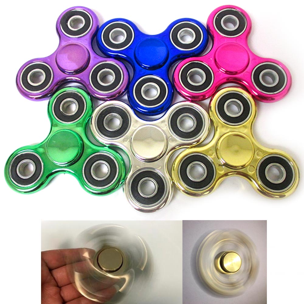 12 Pc Metallic Fidget Spinner Gyro Toy Metal Ball EDC Finger Spinner F ...