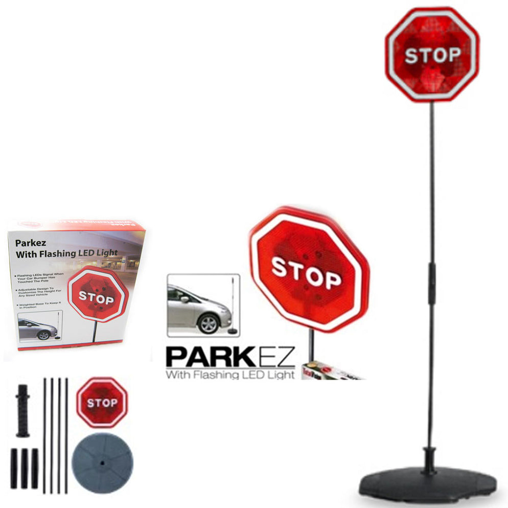 PARKING STOP SIGN PARKEZ FLASHING LED LIGTH CAR GARAGE SYSTEM SIGN AID ...