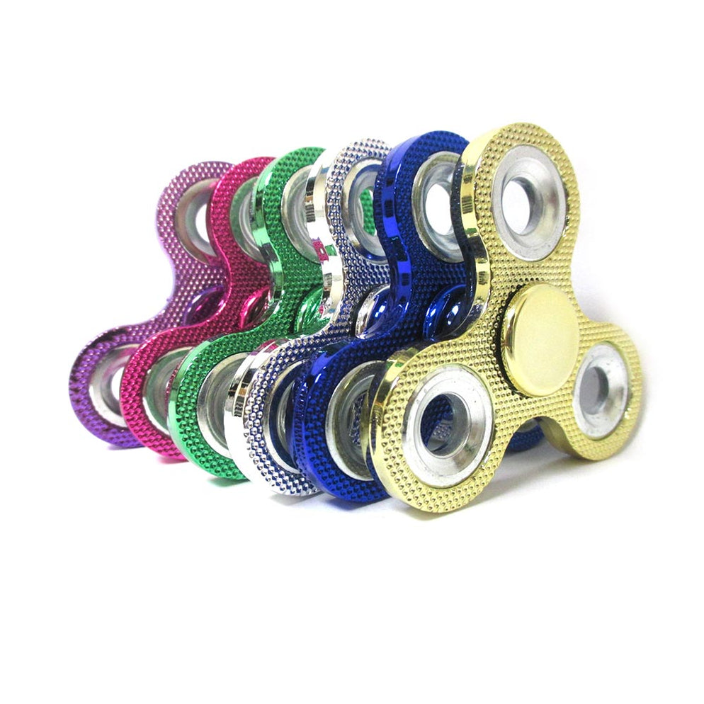 3 Gyro Finger Tri-Spinner Fidget Spinner Metallic Toy Bling EDC Hand F ...