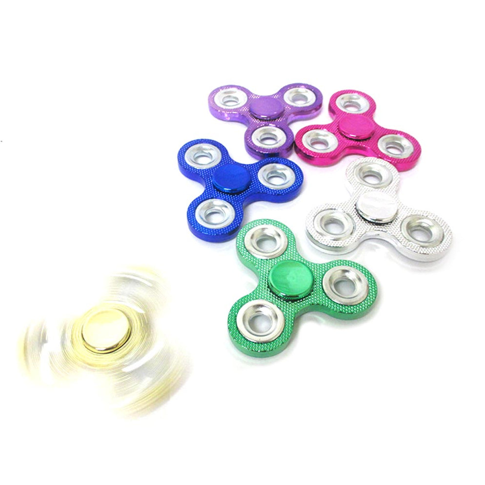 3 Gyro Finger Tri-Spinner Fidget Spinner Metallic Toy Bling EDC Hand F ...
