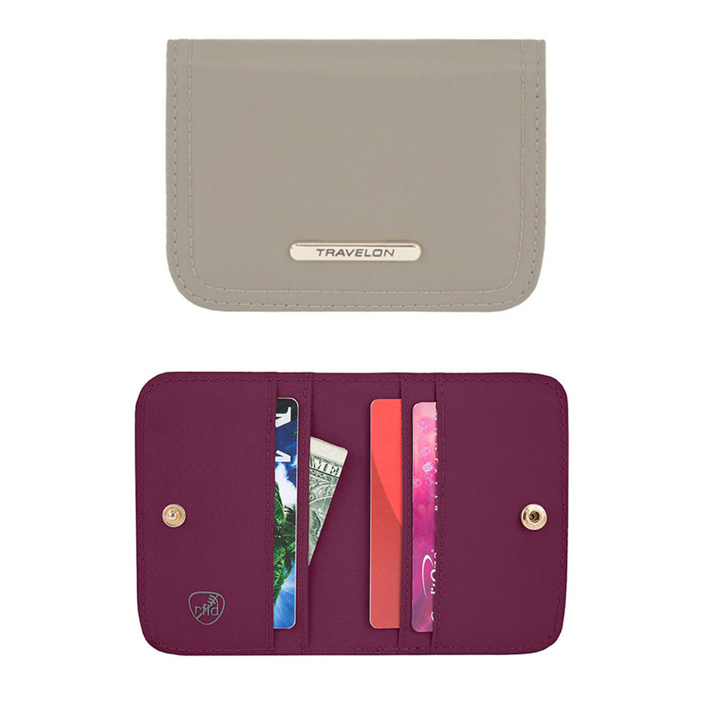 1 Travelon RFID Wallet Credit Cards Case Holder Bifold Wallet Zipper B ...