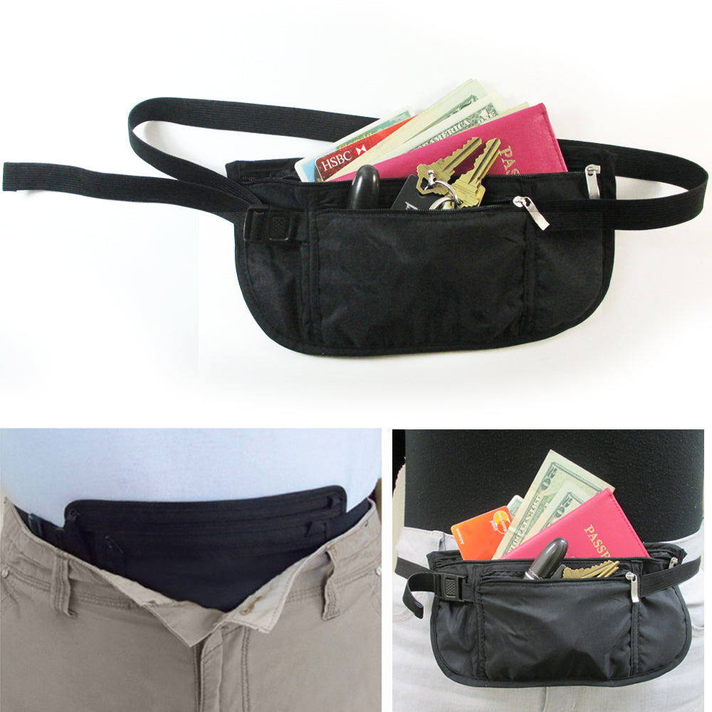 Travel Money Belt RFID Security Wallet Waist Pack Hidden Pocket Safe P ...