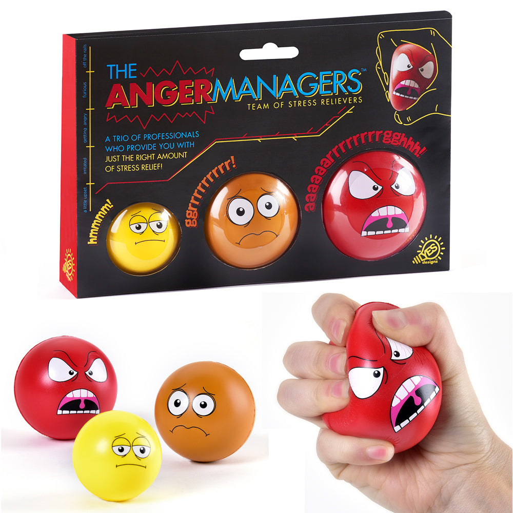 3 Pc Anger Management Balls Stress Reliever Squeeze Hand Pain Stress R ...