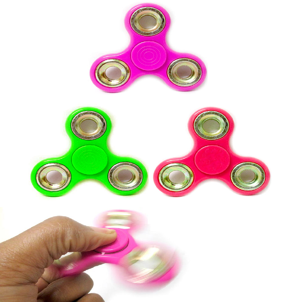 3 Pc Fidget Spinners Gyro Tri-Spinner Toy Metal Ball EDC Hand Finger F ...