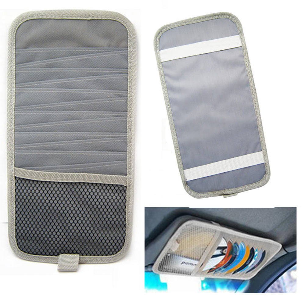 12 Disc Capacity CD Car Sun Visor Storage Dvd Holder Grey Pocket Case ...