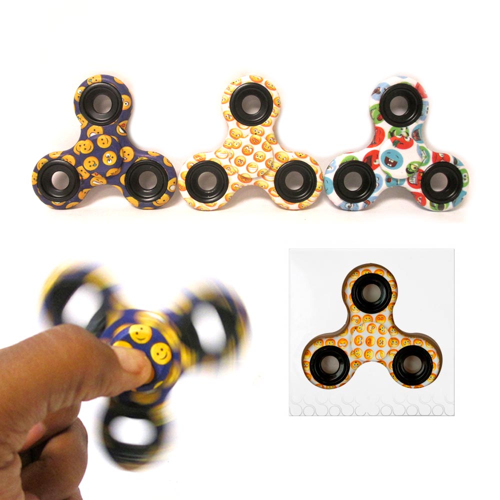 12 Emoji Gyro Tri-Spinner Fidget Toy Emoticon EDC Finger Spinner Desk ...